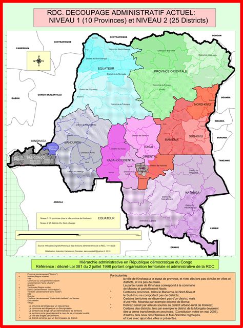 RDC Provinces Districts Et Territoires