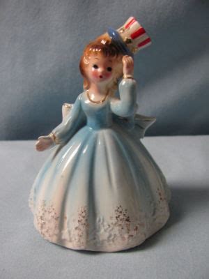 VINTAGE JOSEF ORIGINALS JULY BELL FIGURINE JAPAN BLUE Antique