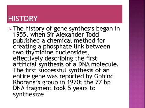 Artificial Gene Synthesis Pptx Biological Sciences Science