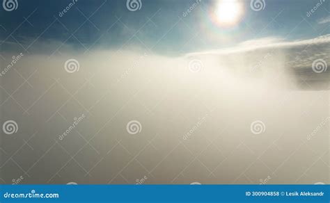 Cflying High Above The Clouds Aerial View Of Clouds And Horizon From