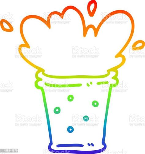Dessin Au Trait Dégradé Arcenciel Dune Boisson Gazeuse De Dessin Animé