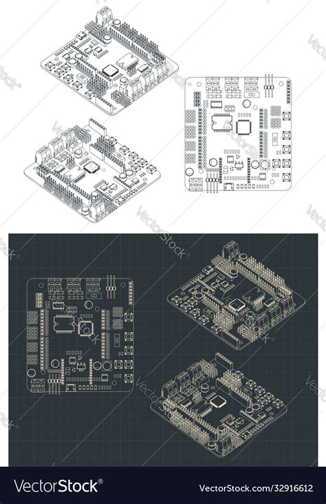 arduino romeo v2 blueprints royalty free vector image