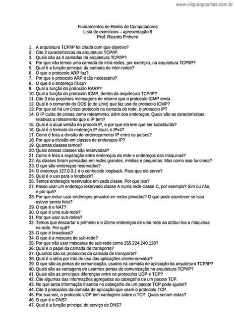 Clique Apostilas Fundamentos De Redes De Computadores 9