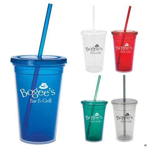 Promotional 18 Oz Double Wall Color Inner Straw Tumbler Custom