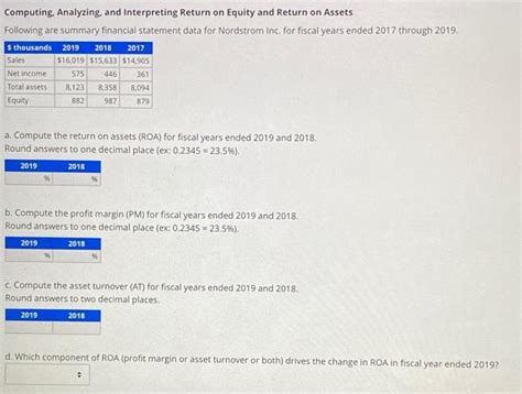 Solved Computing Analyzing And Interpreting Return On