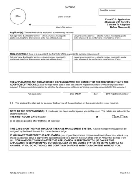 Form 8d 1 Fill Out Sign Online And Download Fillable Pdf Ontario