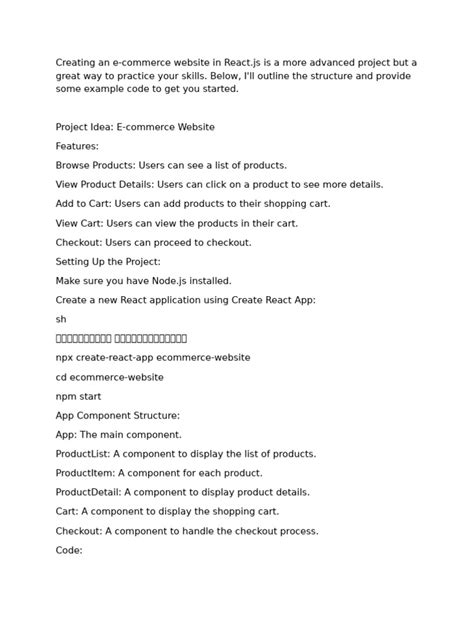 React E Commerce Website Pdf Java Script Information Technology