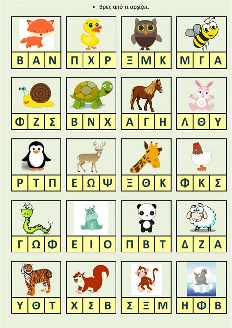 Φωνολογική ενημερότητα Interactive Worksheet Live Worksheets
