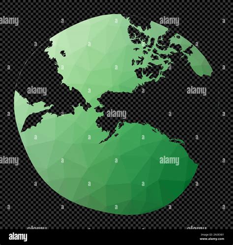 Low Poly Map Of The World Modified Stereographic Alaska Projection Polygonal Map Of The World