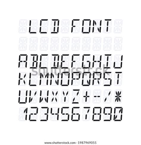 Lcd Font Template Fourteen Segment Display Stock Vector Royalty Free 1987969055 Shutterstock