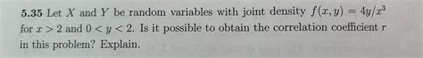 Solved 535 ﻿let X ﻿and Y ﻿be Random Variables With Joint