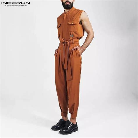 INCERUN Мужской модный комбинезон без рукавовMaxi, длинные брюки ...