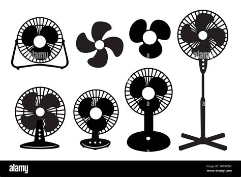 Set Of Electric Fans Isolated On A White Background Vector