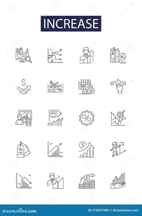 Increase Line Vector Icons And Signs Accelerate Amplify Expand