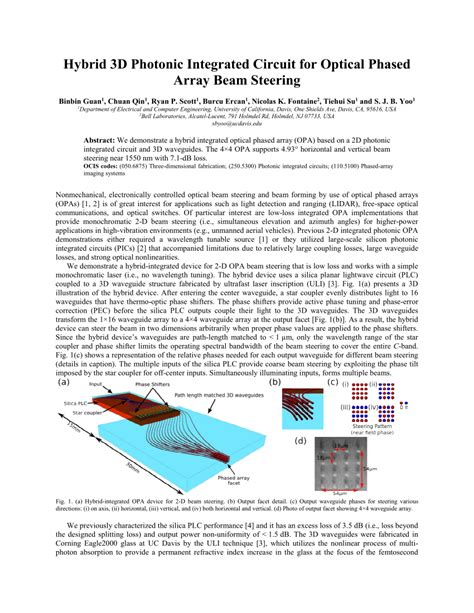 Pdf Hybrid 3d Photonic Integrated Circuit For Optical Phased Array