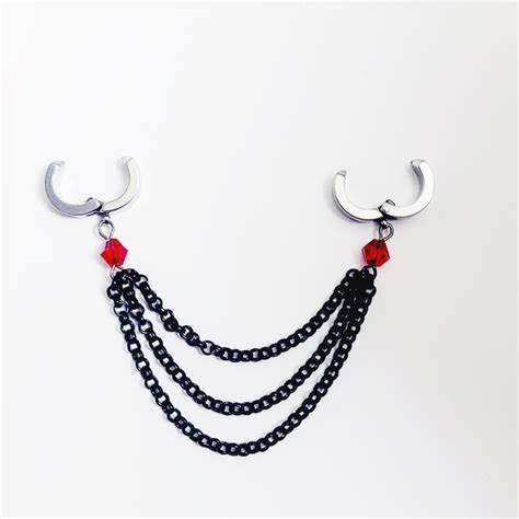 Labia Chain Dangle Non Piercing With Red Crystals Intimate Etsy
