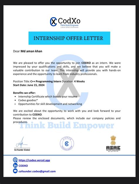 Md Aman Khan On Linkedin Internship C Programming Career
