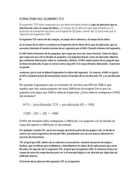 Estructura Del Segmento Tcp Pdf Protocolo De Control De Transmisión