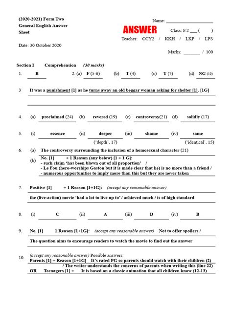 S2 Final Exam 2 Answer Pdf