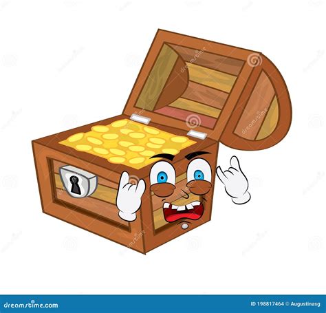 Punk Cartoon Illustration Of Opened Chest Icon