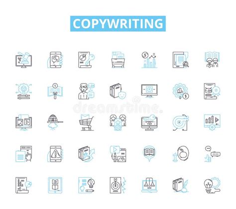 Copywriting Linear Icons Set Wordsmithing Messaging Persuasion Branding Hook Call To
