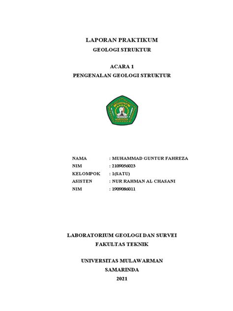 Laporan Praktikum Geologi Struktur Acara 1 Pdf