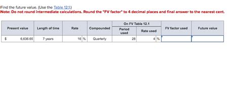 solved complete the following using present value use the