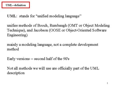 Umldefinition Uml Stands For Unified Modeling Language Unifies