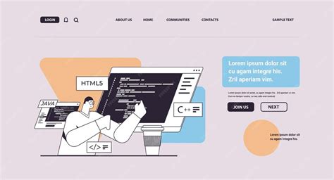 Premium Vector Programmer Writing Code For Computer App Engineering