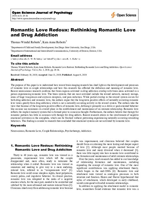 Pdf Romantic Love Redoux Rethinking Romantic Love And Drug Addiction