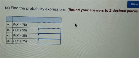 A Find The Probability Expressions Round Yo A