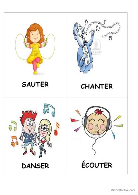 Verbes D Action Pratique Du Vocabula Fran Ais Fle Fiches Pedagogiques
