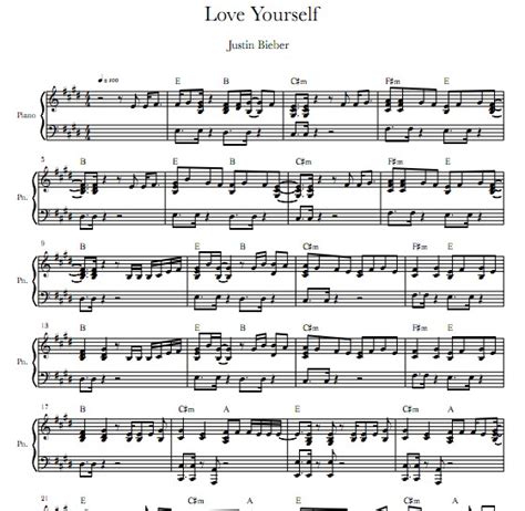 Justin Bieber Love Yourself钢琴谱
