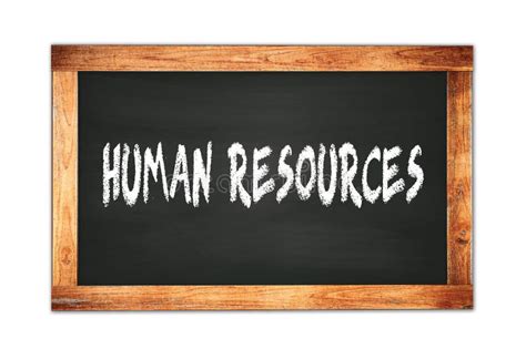 Human Resources Text Written On Wooden Frame School Blackboard Stock
