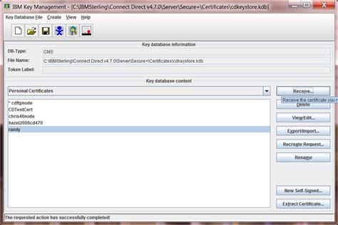 Connect Direct Windows 4700 Guide For Ibm Ikeyman Using A Certificate