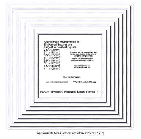 TP4010EG EasyGrid Perforated Square Frames ParchCraft Australia UK