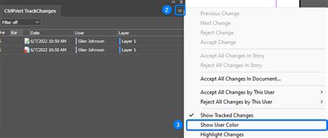 TrackChanges And User Colours CtrlPrint Support