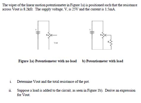 Solved The Wiper Of The Linear Motion Potentiometer In