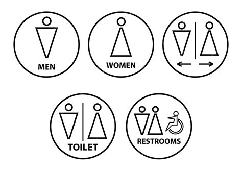 Symboles Vectoriels Définis Icônes De Toilettes Filles Et Garçons