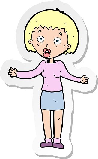 변명을 만드는 만화 여자의 스티커 거친에 대한 스톡 벡터 아트 및 기타 이미지 거친 귀여운 기이함 Istock