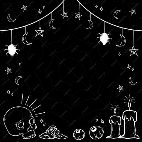 Halloween Goth Aesthetic Background Premium Vector