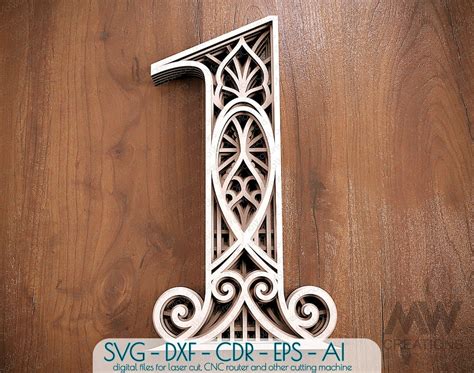 Layered Number 1 Layered Numbers Svg Multilayer Number 1 Numbers Svg