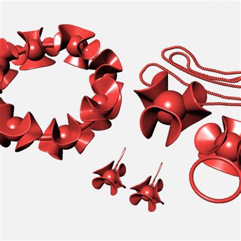 3d Printable Pseudosphere Cosmic Glamour Jewellery Collection By Ilsa