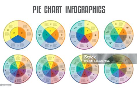 원형 인포그래픽 세트입니다 원형 차트 인포그래픽 워크플로 배너 다이어그램 웹 디자인 타임라인 영역 차트 숫자 옵션에 사용할 수 있는 개념 순환 프로세스의 요소 원형에 대한