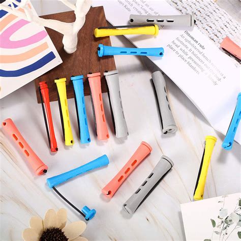 Badu Bg 10 бр Пръчки за къдрене на коса Неплъзгащи се пластмасови ролки за коса Пръчки със