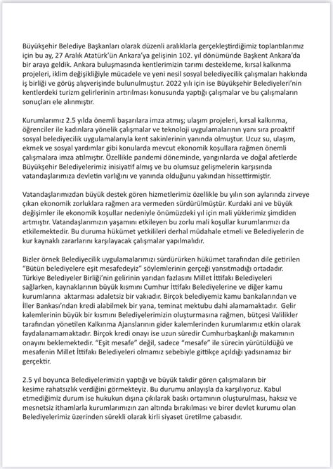 Ekrem İmamoğlu on Twitter Büyükşehir Belediye Başkanı olarak kamuoyuna ortak açıklamamızdır