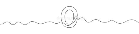 number 0 in continuous line drawing style abstract drawing number zero