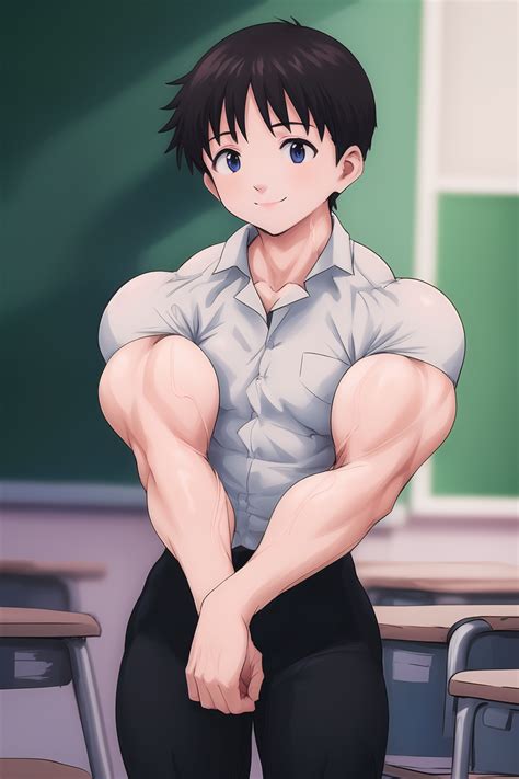 AI Generated - Shinji Ikari (Muscular) by Turamarth14 on DeviantArt