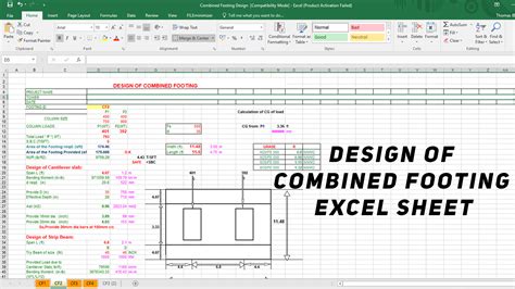 Design Of Combined Footing Excel Sheet Excel Design Combination