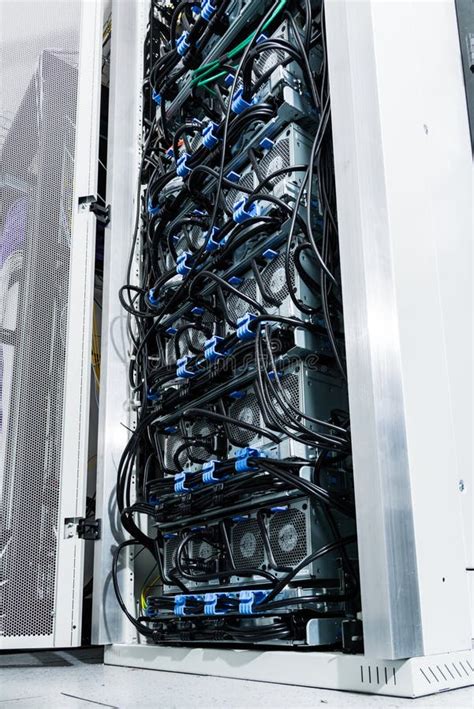 Server Room With Racks In Internet Data Center Stock Image Image Of